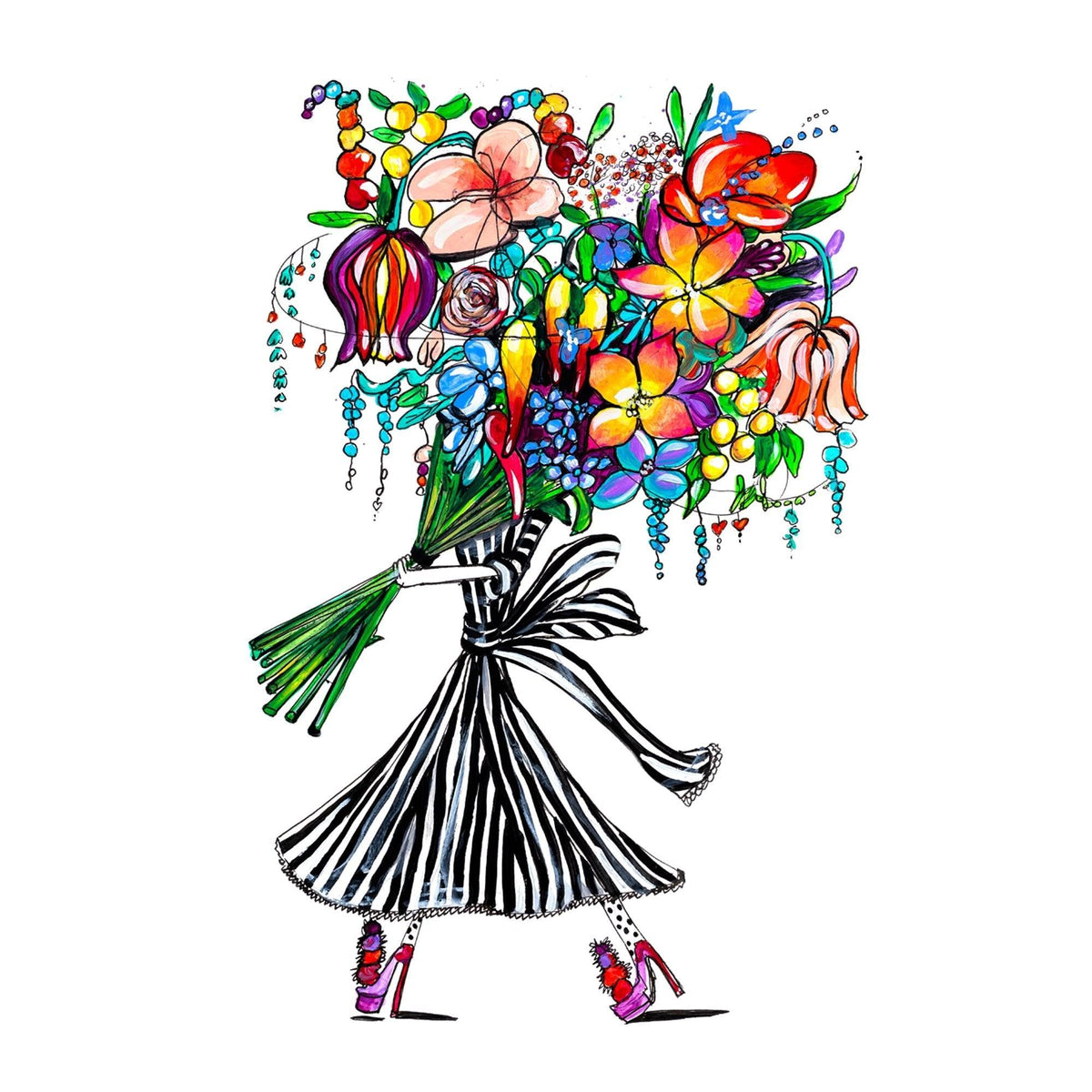 Flower power print | Contemporary Art Piece | Charlotte Posner UK