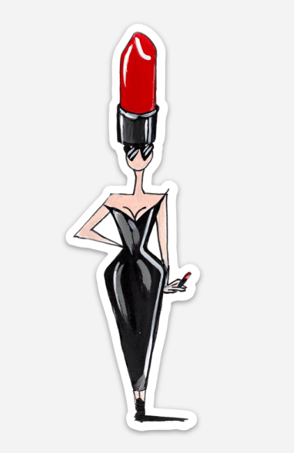 Lippy Sticker by Charlotte Posner – Bold & Artistic Pop-Dolls Art Gift